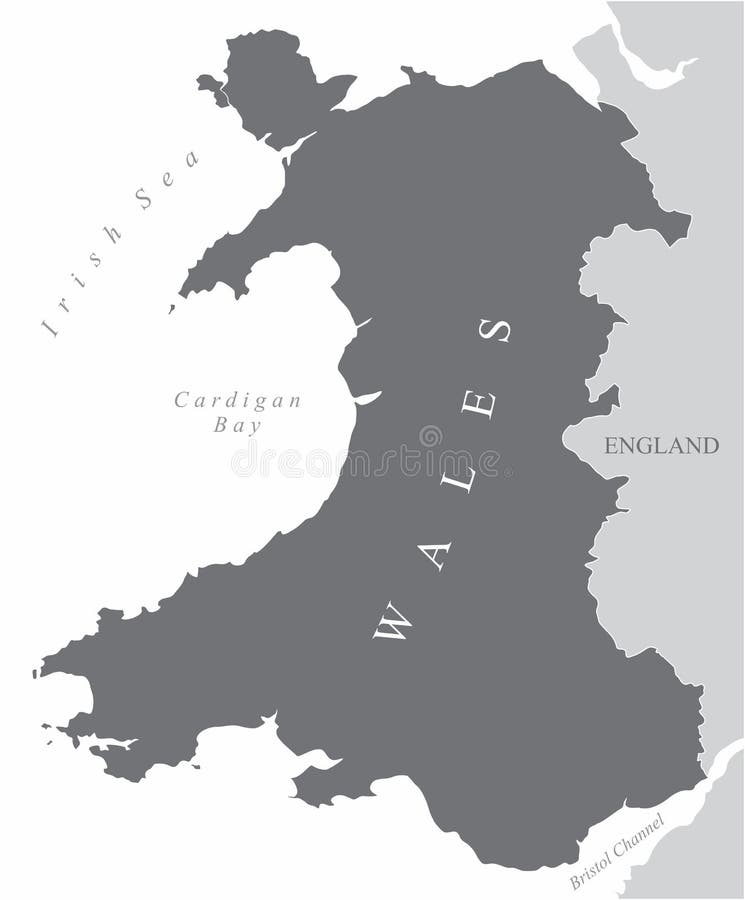 Wales region map stock vector. Illustration of style - 217456303