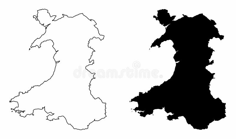 Wales silhouette maps stock vector. Illustration of federal - 206006395