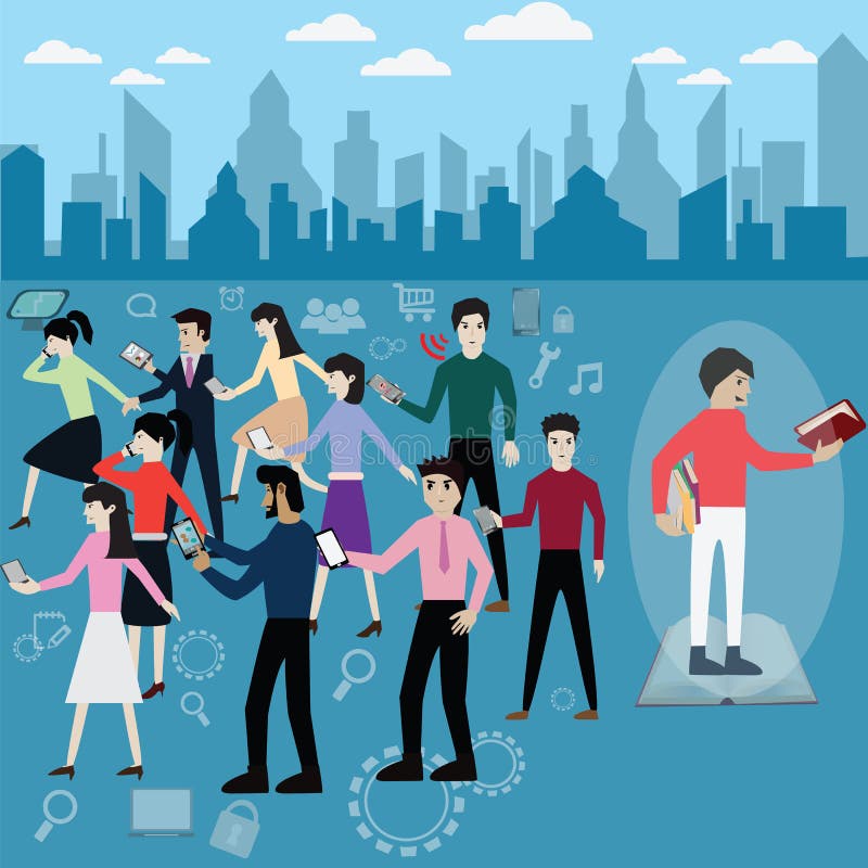 Against the crowd stock vector. Illustration of individual - 65242833