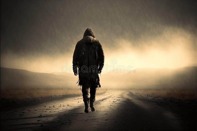 Walk Along on the Lonely Road Stock Illustration - Illustration of ...