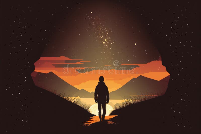 Walk Along on the Lonely Road Stock Illustration - Illustration of ...