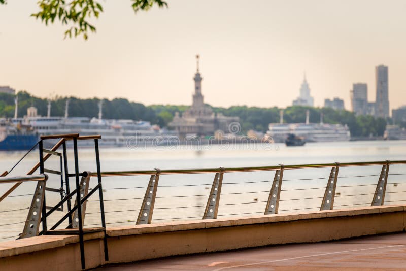 Walk Along the Promenade in the City Stock Photo - Image of river ...