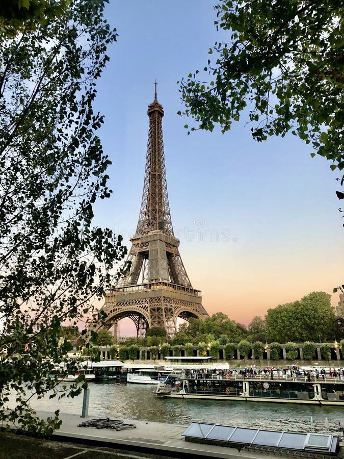 Walk Along the Seine River - Eiffel Tower Editorial Stock Image - Image ...