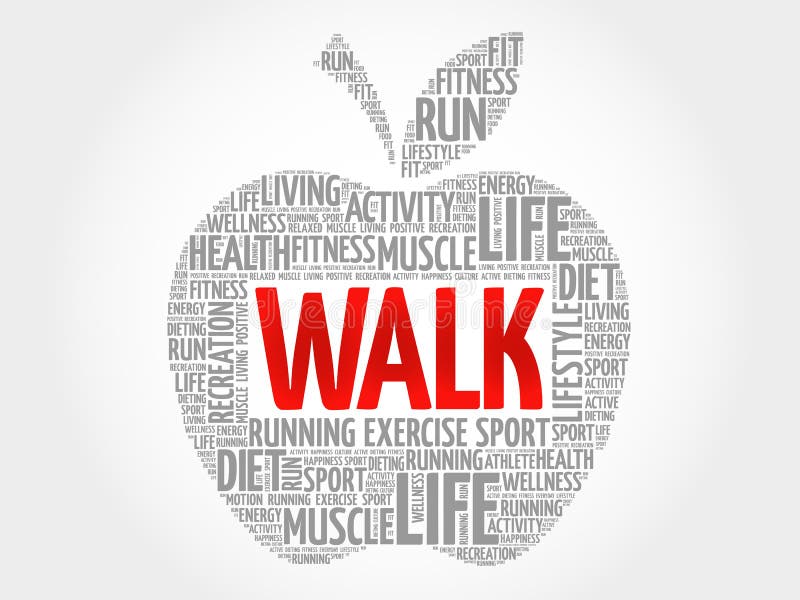 WALK apple word cloud stock illustration. Illustration of aerobics ...