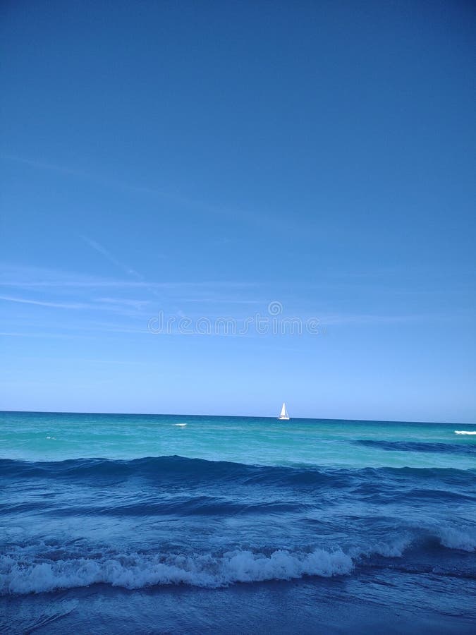 Warm Atlantic Ocean. stock photo. Image of horizon, beach - 266626636