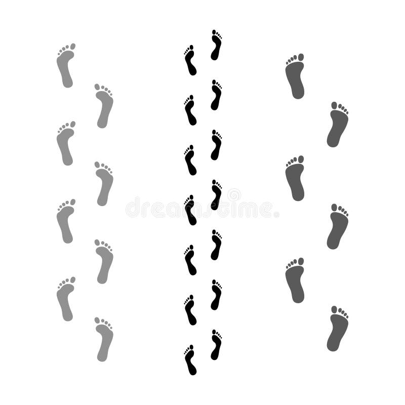 Walk Bare Foot Print Footprint Footstep Silhouette Illustration Stock ...
