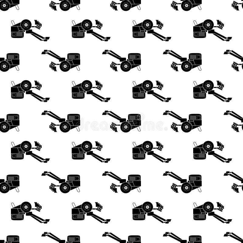 Walk-behind Tractor Pattern Seamless Vector Stock Vector - Illustration ...