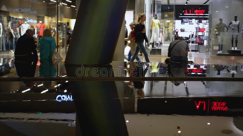 Walk in Big Mall. Beautiful Architecture. Stock Video - Video of inside ...