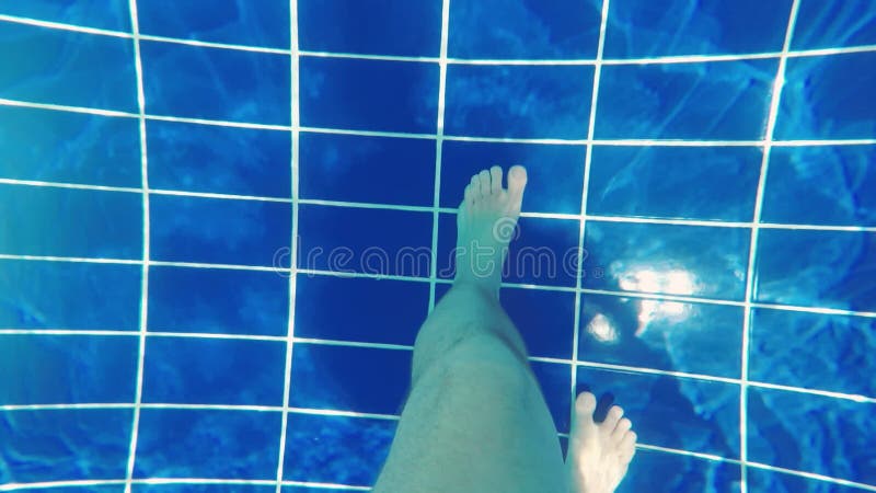 Walk on the Bottom of the Pool, First-person View Stock Footage - Video ...