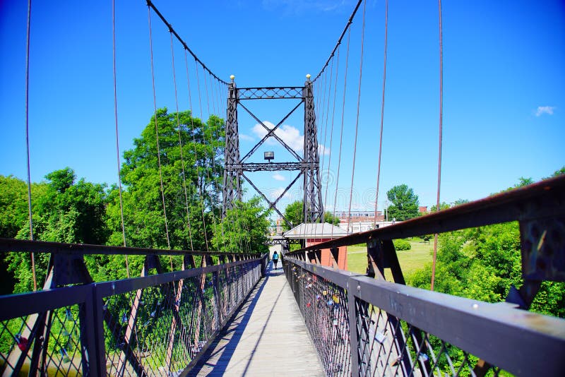 A Walk Bridge on Kennebec River Editorial Image - Image of bridge ...