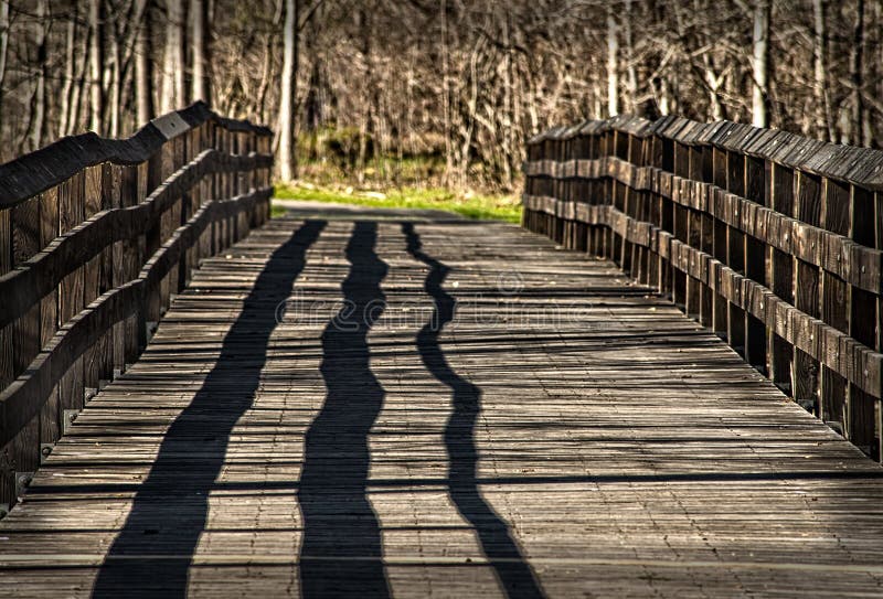 Walk Bridge Over Creek stock photo. Image of michigan - 56132232