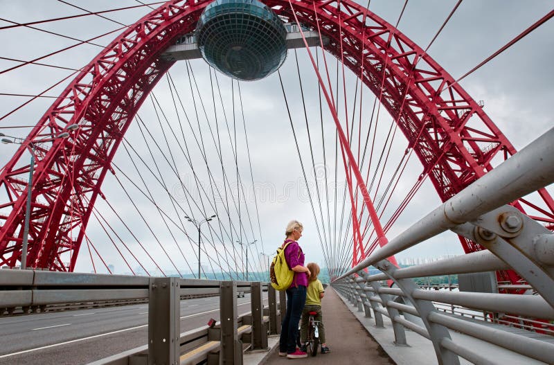 Walk cable stayed bridge stock photo. Image of footpath - 71388506