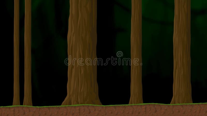 A Walk in a Cartoon Forest with Trees and Ground Stock Footage - Video ...