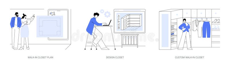 Walk-in Closet Layout Abstract Concept Vector Illustrations. Stock ...