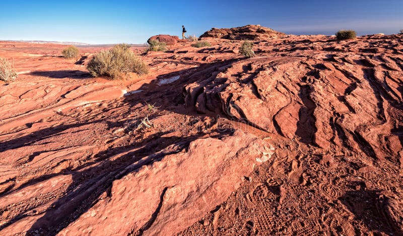 Walk in the desert stock image. Image of desert, trail - 73129493