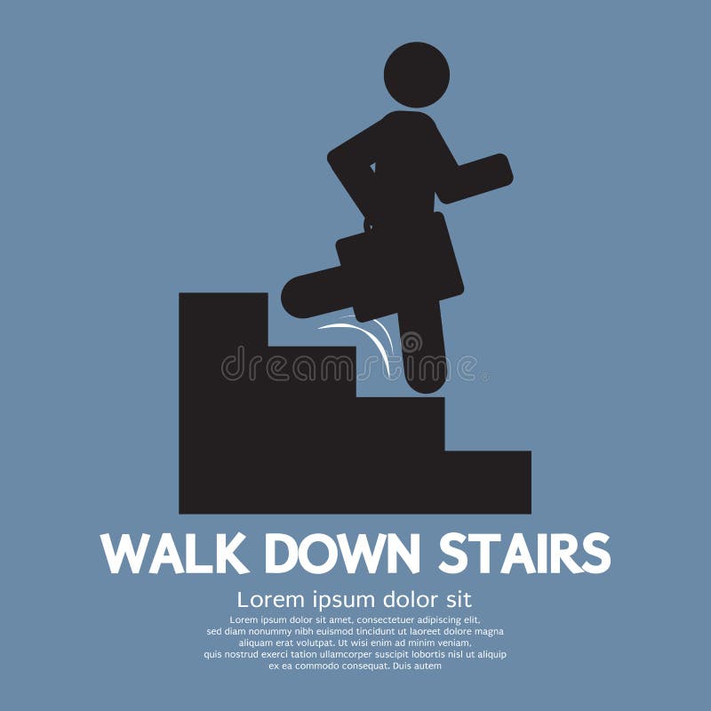 Man Walking Down Stairs Sign Stock Illustrations – 280 Man Walking Down ...