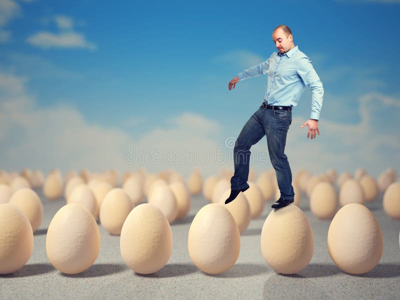 Walk on eggs stock image. Image of danger, delicate, casual - 24355235