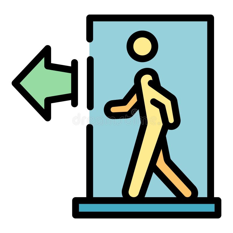 Walk through Exit Door Icon Vector Flat Stock Vector - Illustration of ...
