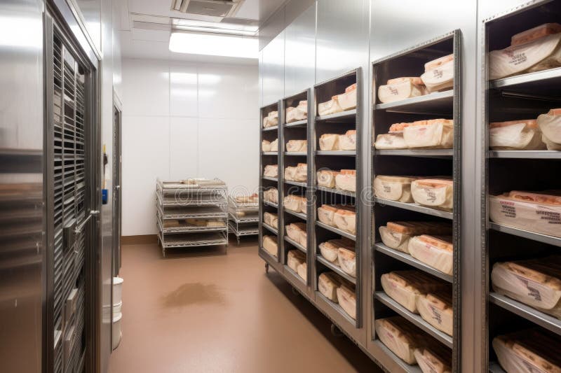 Walk-in Freezer Filled with Packages of Meat and Fish, Ready for ...