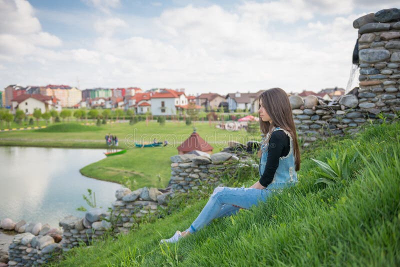 Walk with a girl stock image. Image of owner, casual - 54045423