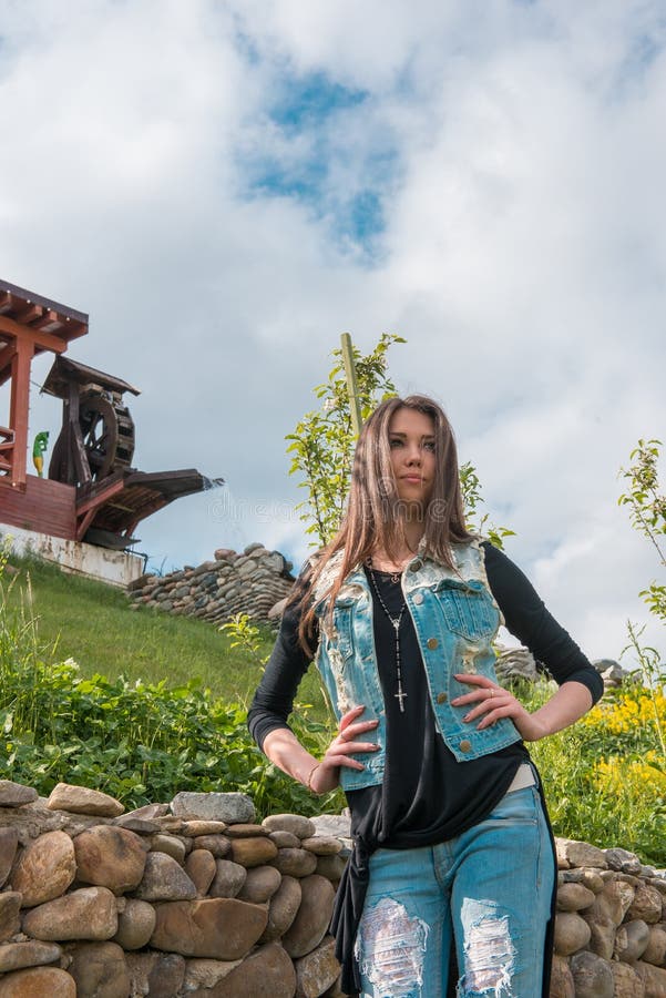 Walk with a girl stock photo. Image of adult, view, walking - 54045528