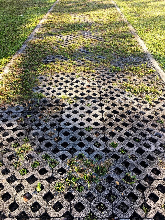 Walk on grass brick stock photo. Image of footpath, construction ...
