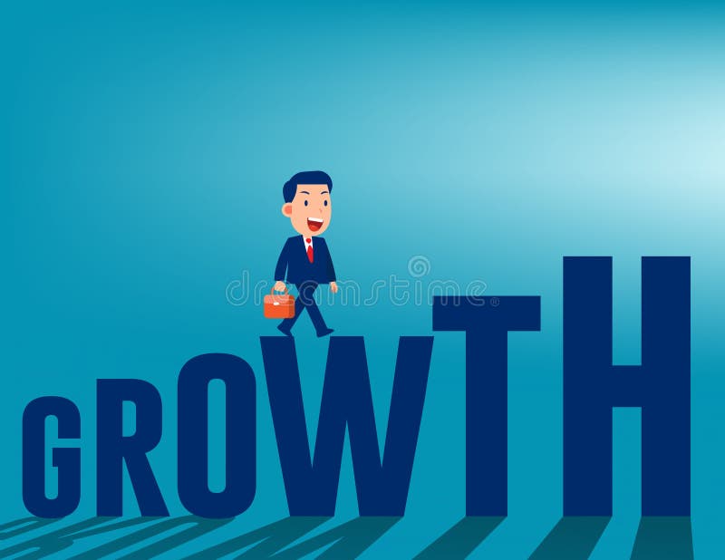 Walk on Growth . Business Growth Vector Concept Stock Vector ...