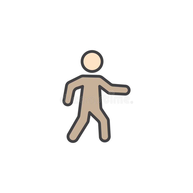 Walk Icon in Colored Version Stock Vector - Illustration of pictogram ...