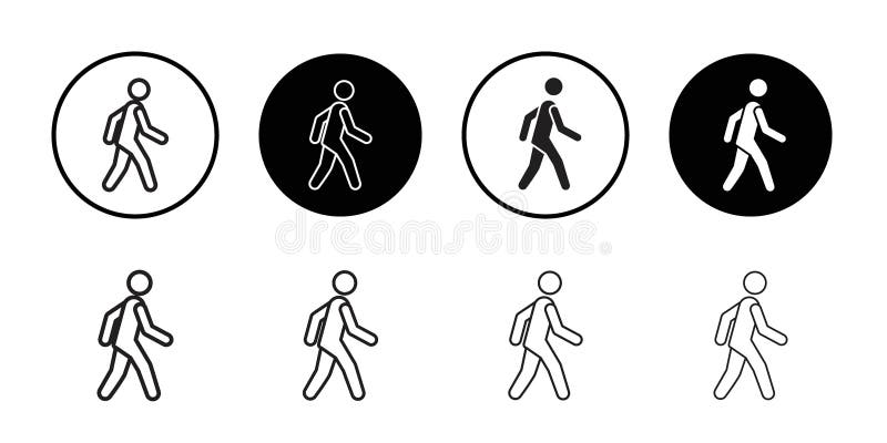 Walk Icon Isolated Flat Vector in Outline Stock Vector - Illustration ...
