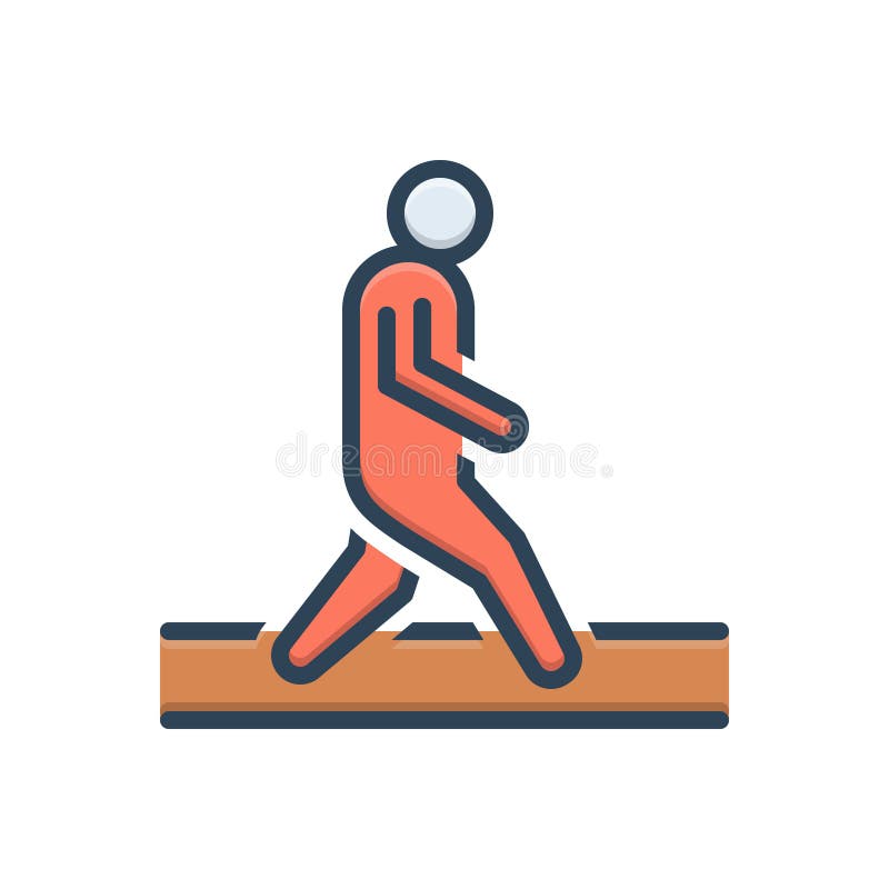 Color Illustration Icon for Walk, Iteration and Trek Stock Illustration ...