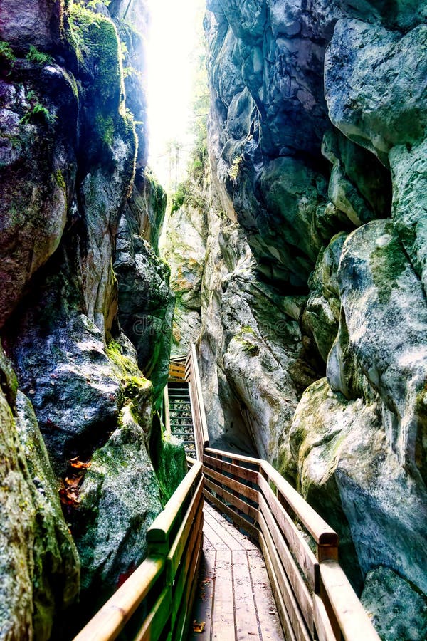 Walk through the Impressive Innersbachklamm in Austria Stock Image ...