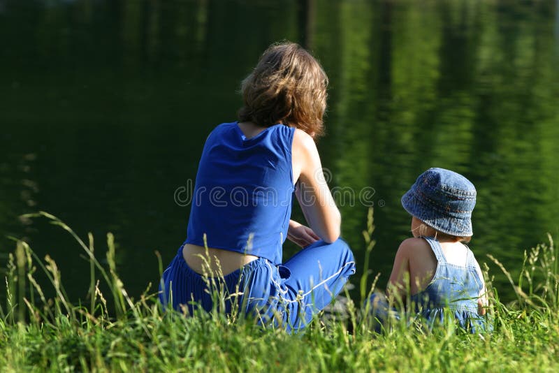 Walk on lake stock photo. Image of lake, green, childhood - 1199888