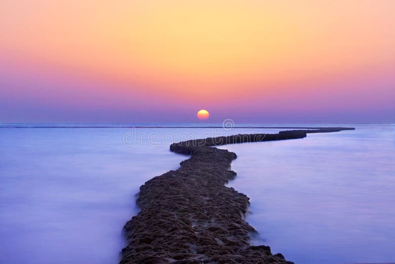 Walk of life at sunset stock image. Image of purple - 143904445
