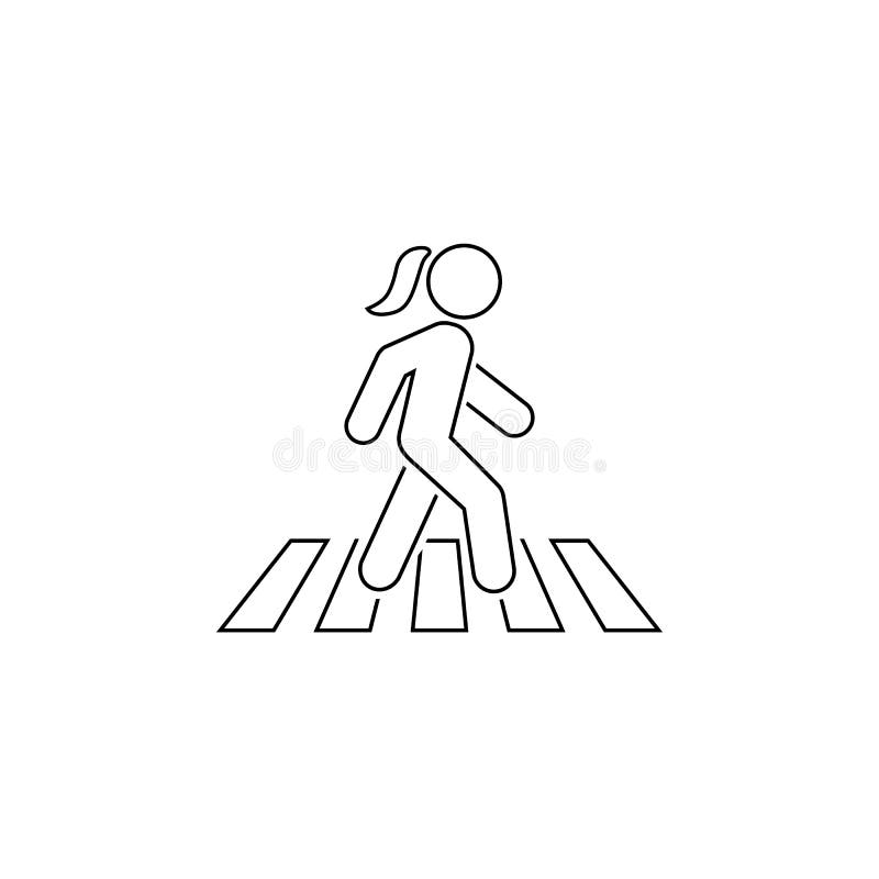 Walk Line Icon Symbol Logo Vector Template Stock Vector - Illustration ...