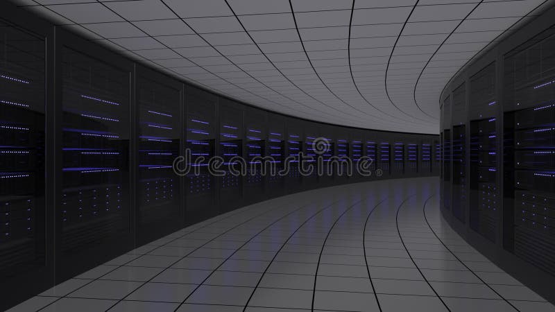 Walk through Modern Server Room Full of Racks Stock Footage - Video of ...