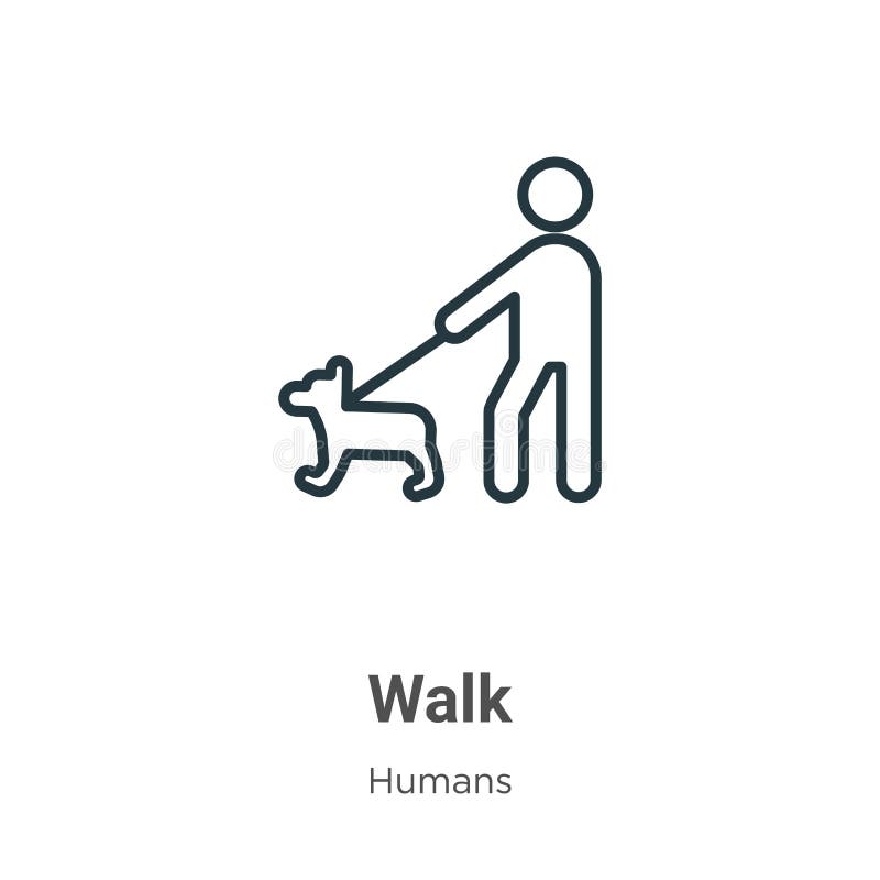 Walk Outline Vector Icon. Thin Line Black Walk Icon, Flat Vector Simple ...