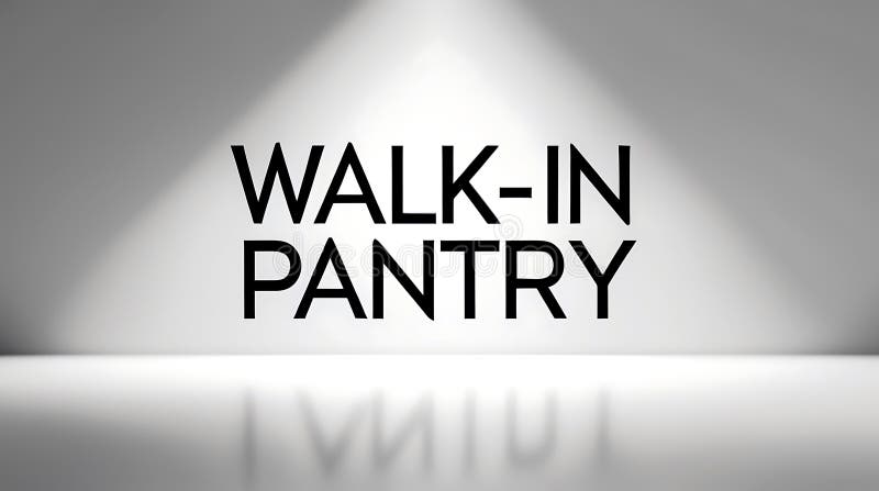 Walk-in Pantry Sign Illuminated in a Minimalistic Interior Space Stock ...