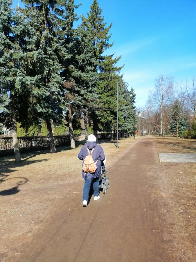 Walk in the Park with a Child Stock Image - Image of walking, spring ...