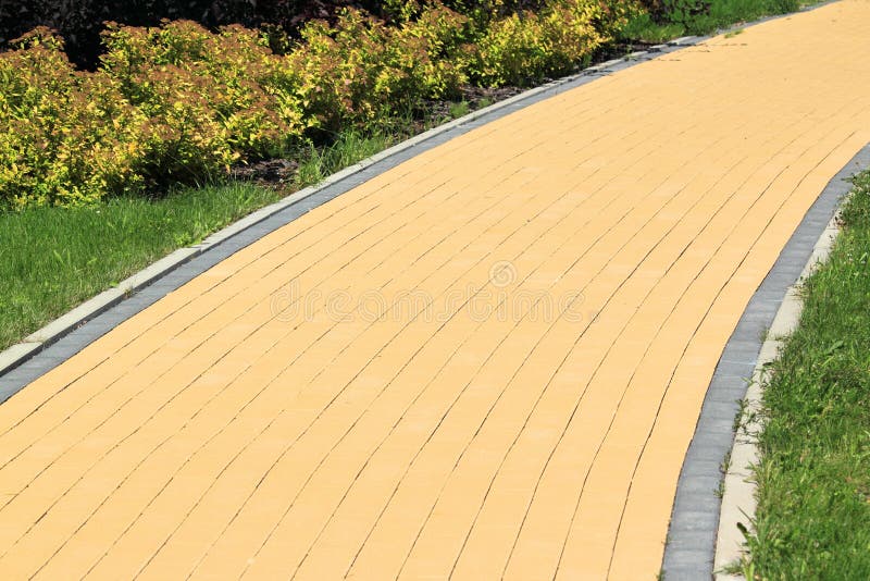 Walk path stock photo. Image of paving, yellow, shape - 26916660