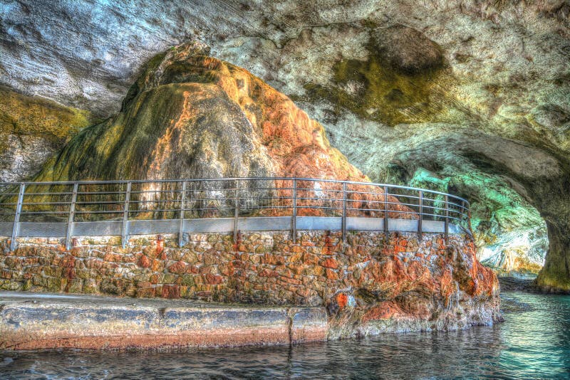 Walk path in the cave stock image. Image of water, italian - 48438791