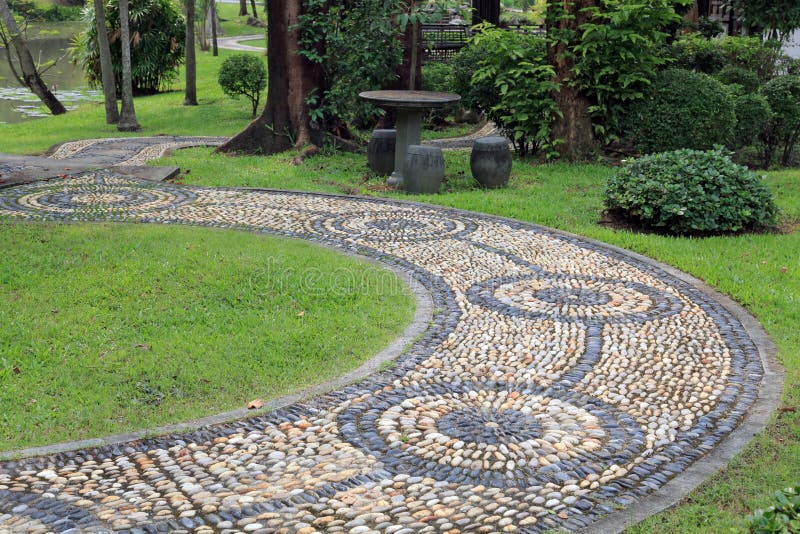 Texture of Stone Pathway in Garden. Stock Image - Image of garden ...