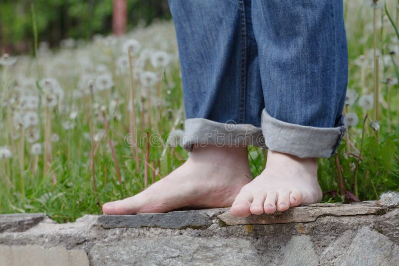 Walk on the Pavement without Shoes Stock Photo - Image of lifestyle ...