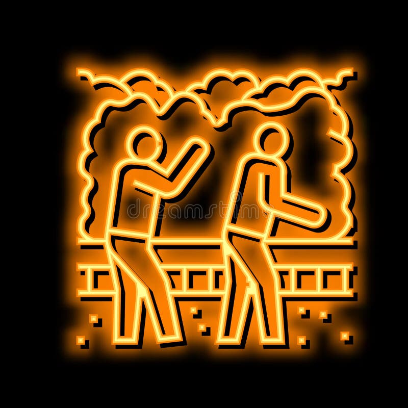 Walk People Park Neon Glow Icon Illustration Stock Vector ...