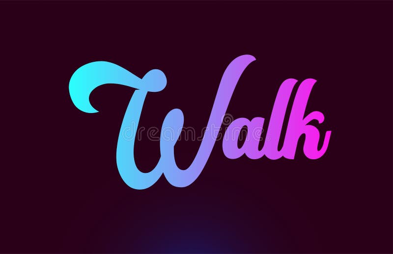 Walk Pink Word Text Logo Icon Design for Typography Stock Illustration ...
