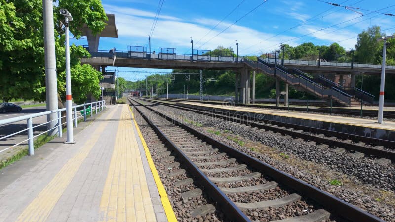 Walk on a Platform Along Railways at Kaunas Train Station, in Kaunas ...