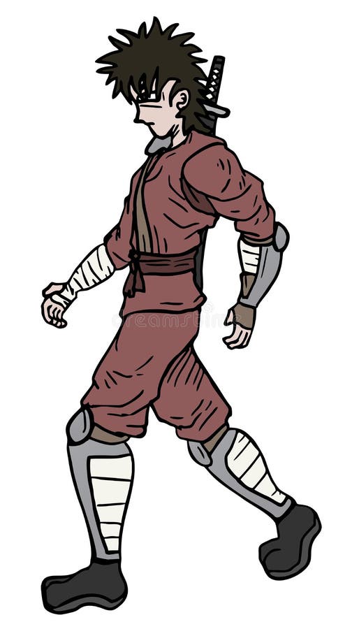 Walk samurai stock vector. Illustration of fighting, quietly - 44069276