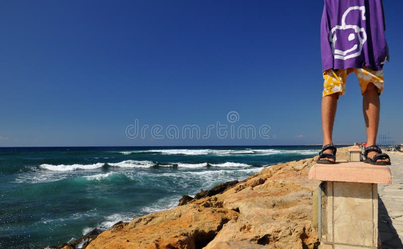 Walk by the sea stock photo. Image of water, cyprus, walking - 14449078