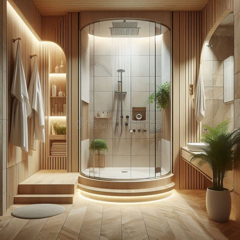 Walk in Shower a Shower with a Walk in Design Featuring a Modern Stock ...