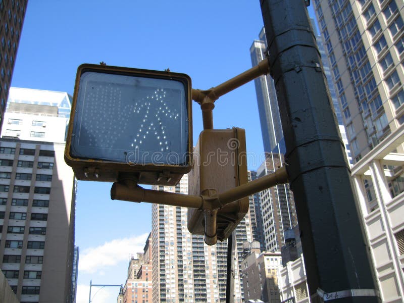 Walk sign stock image. Image of skyscrapers, space, american - 670999