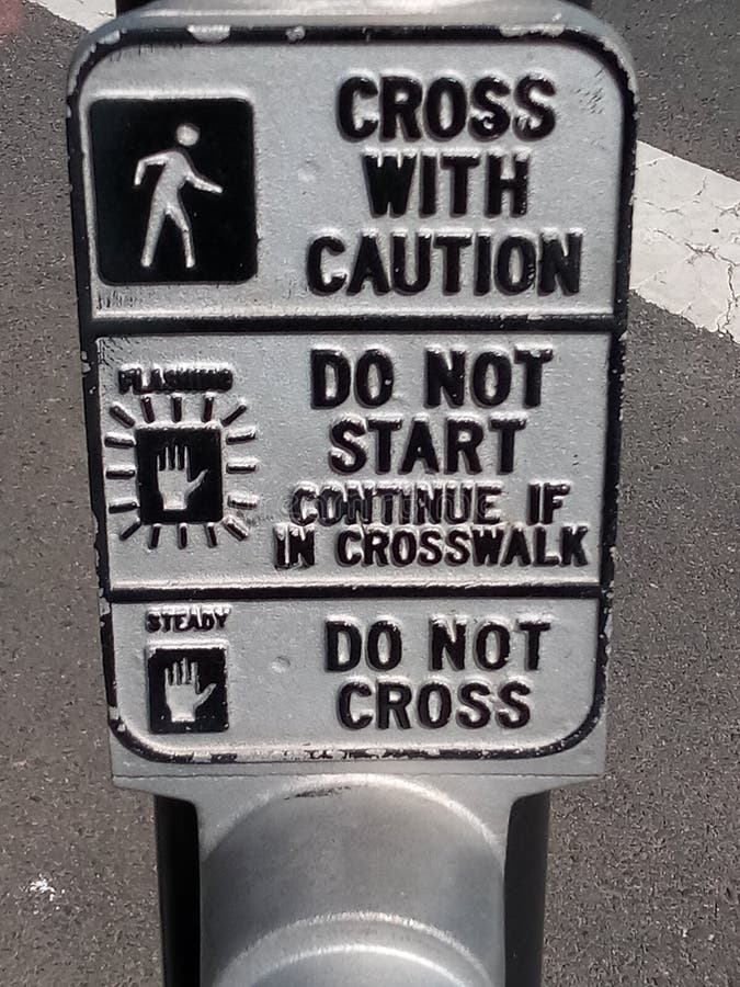 Cross at Your Own Risk. stock image. Image of outdoors - 143156707